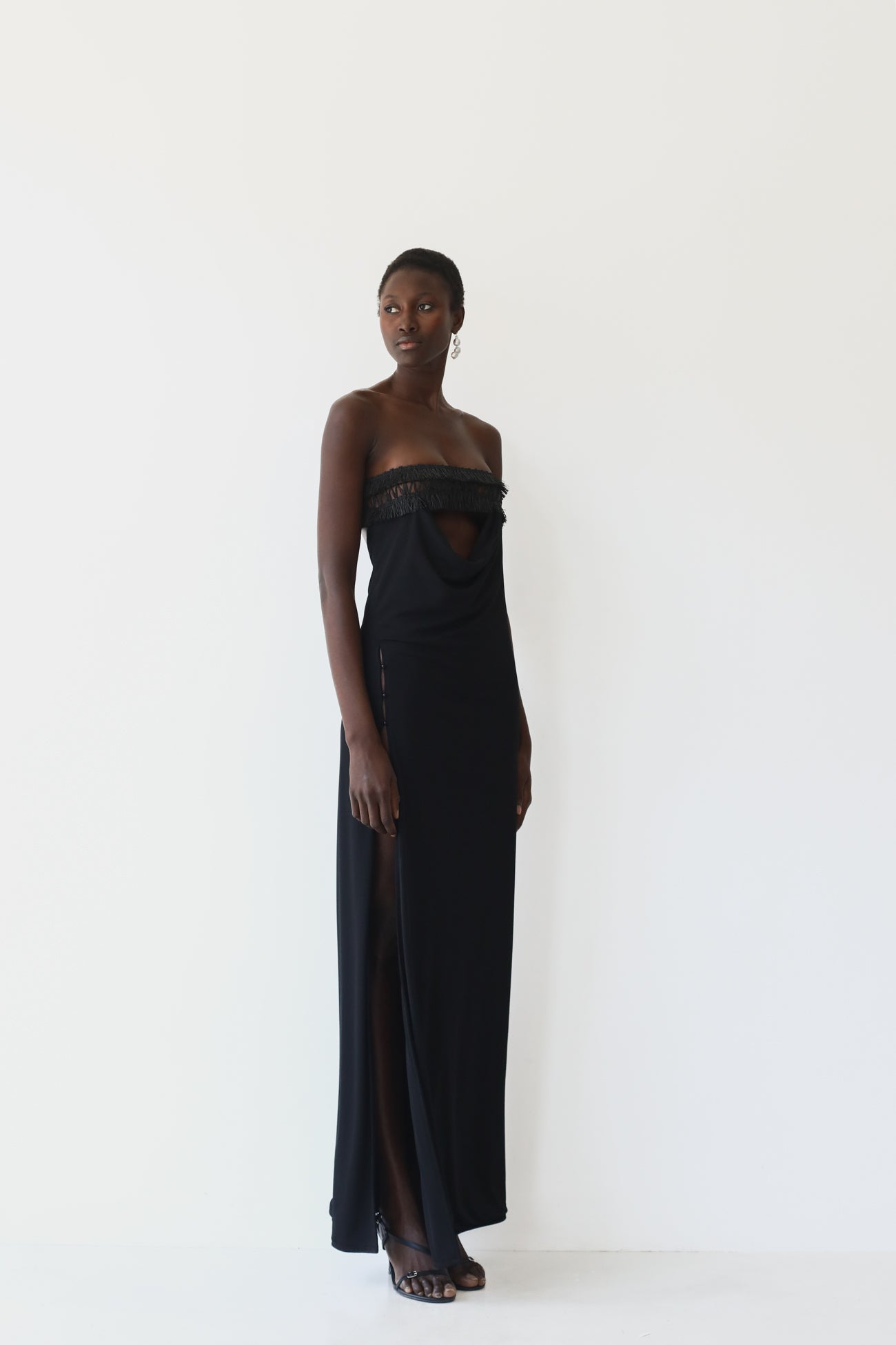 Bandeau Midi Dress Halo Black Bocheva